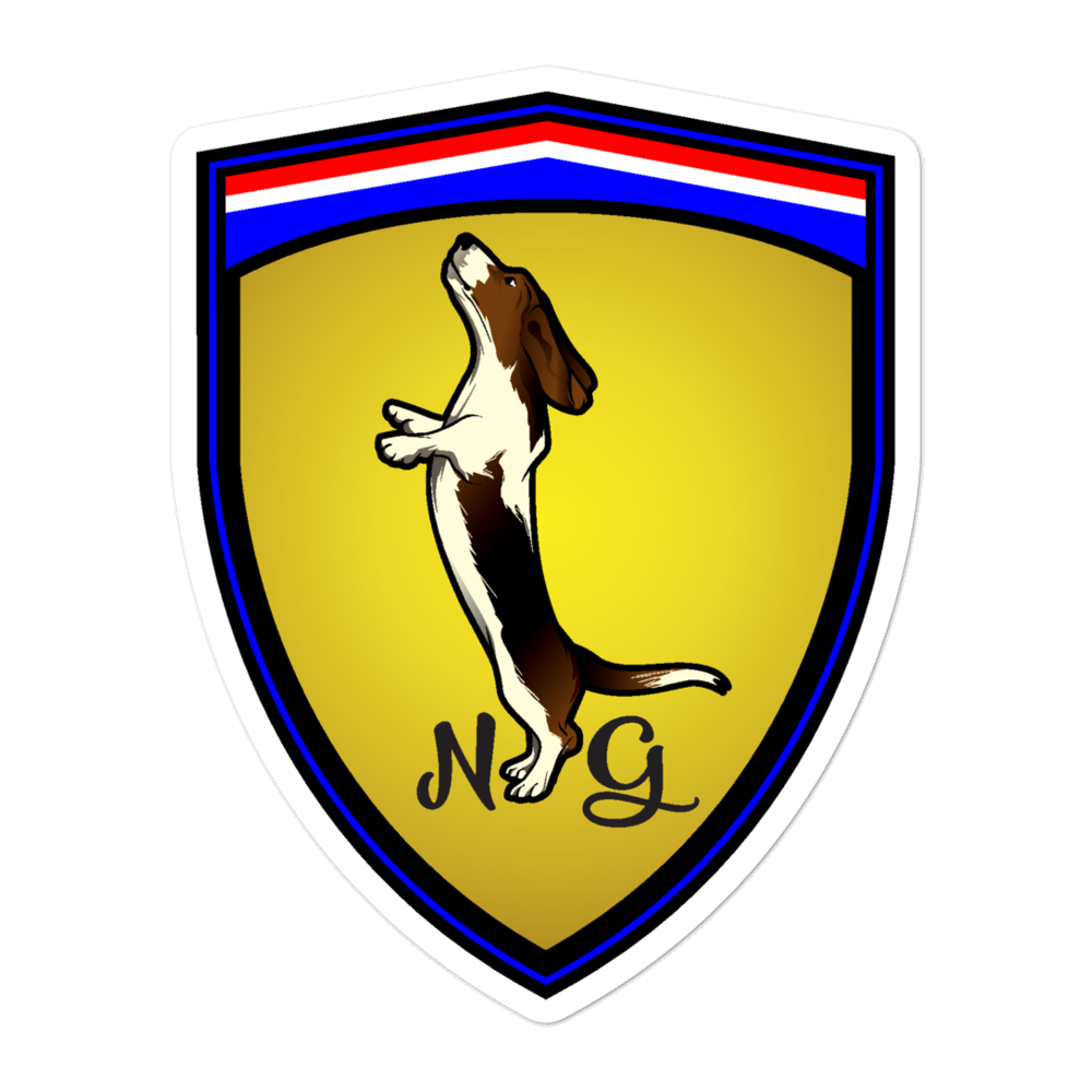 The NGS Prancing Basset (Bassotto Rampante) Sticker – Normal Guy Supercar